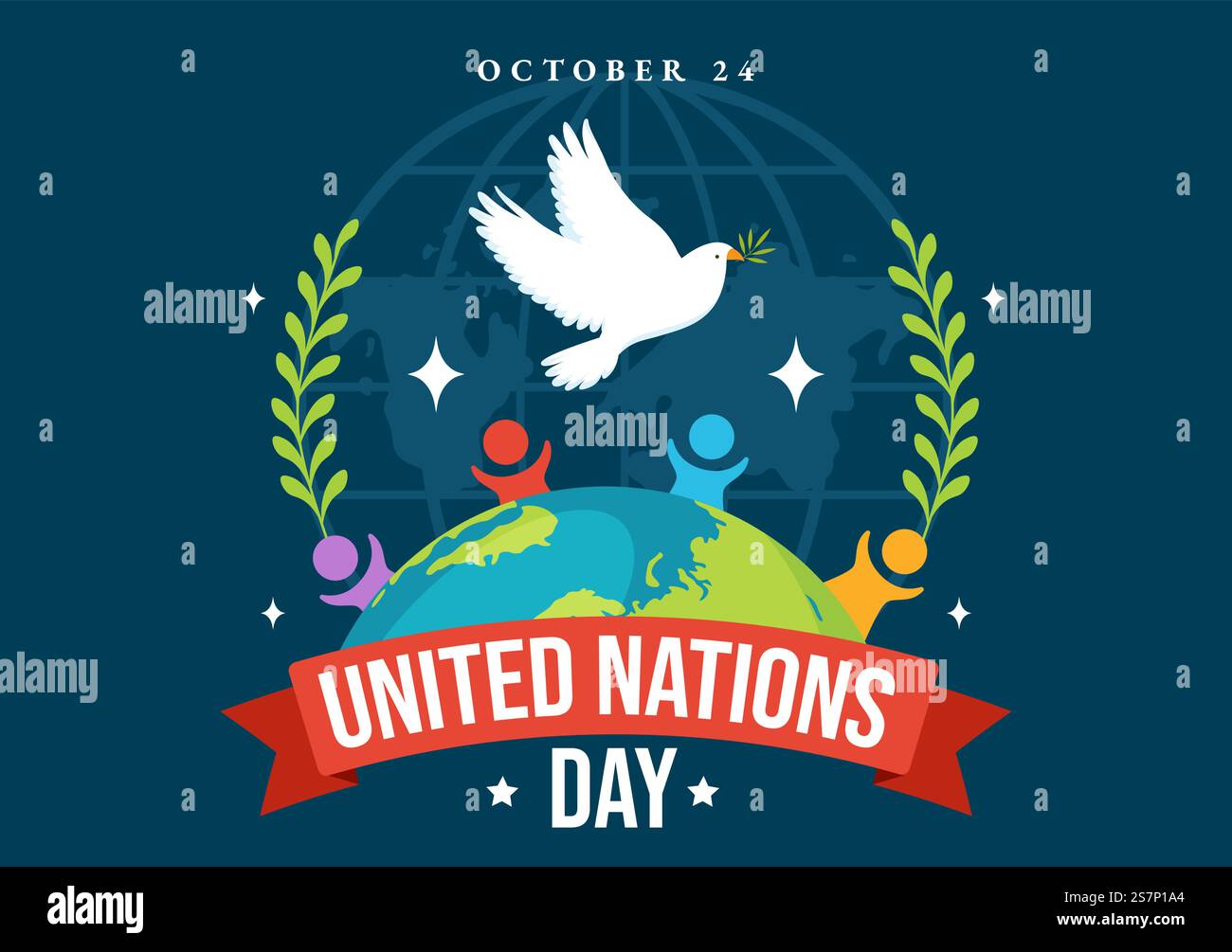 United Nations Day Celebration Vector Illustration on 24 October with ...