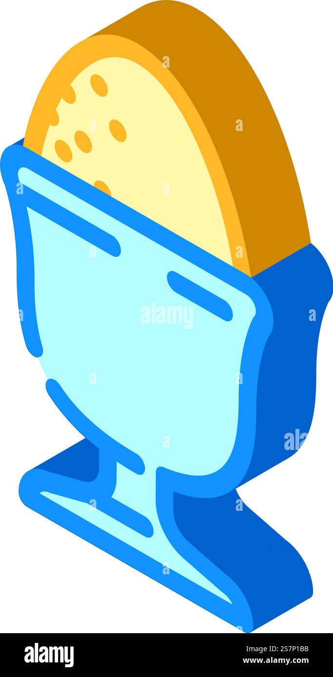 boiled egg chicken farm food isometric icon vector. boiled egg chicken ...