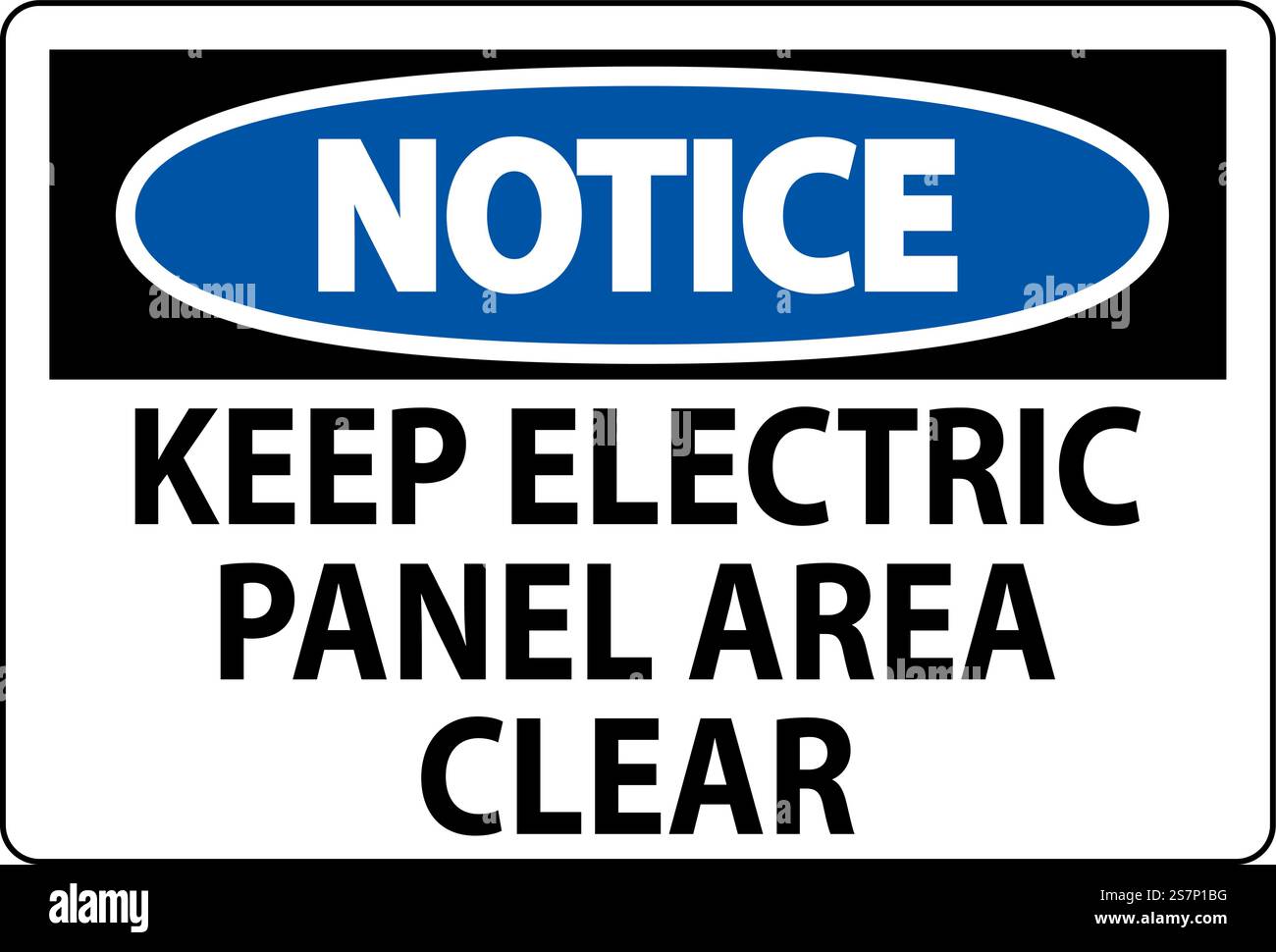 Notice Sign Keep Electric Panel Area Clear Stock Vector Image & Art - Alamy