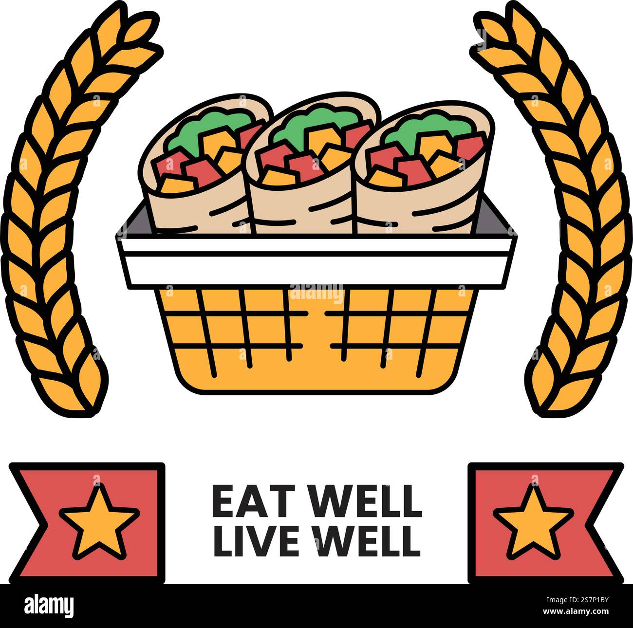 An illustration in the concept of Lunch box in line style Stock Vector ...