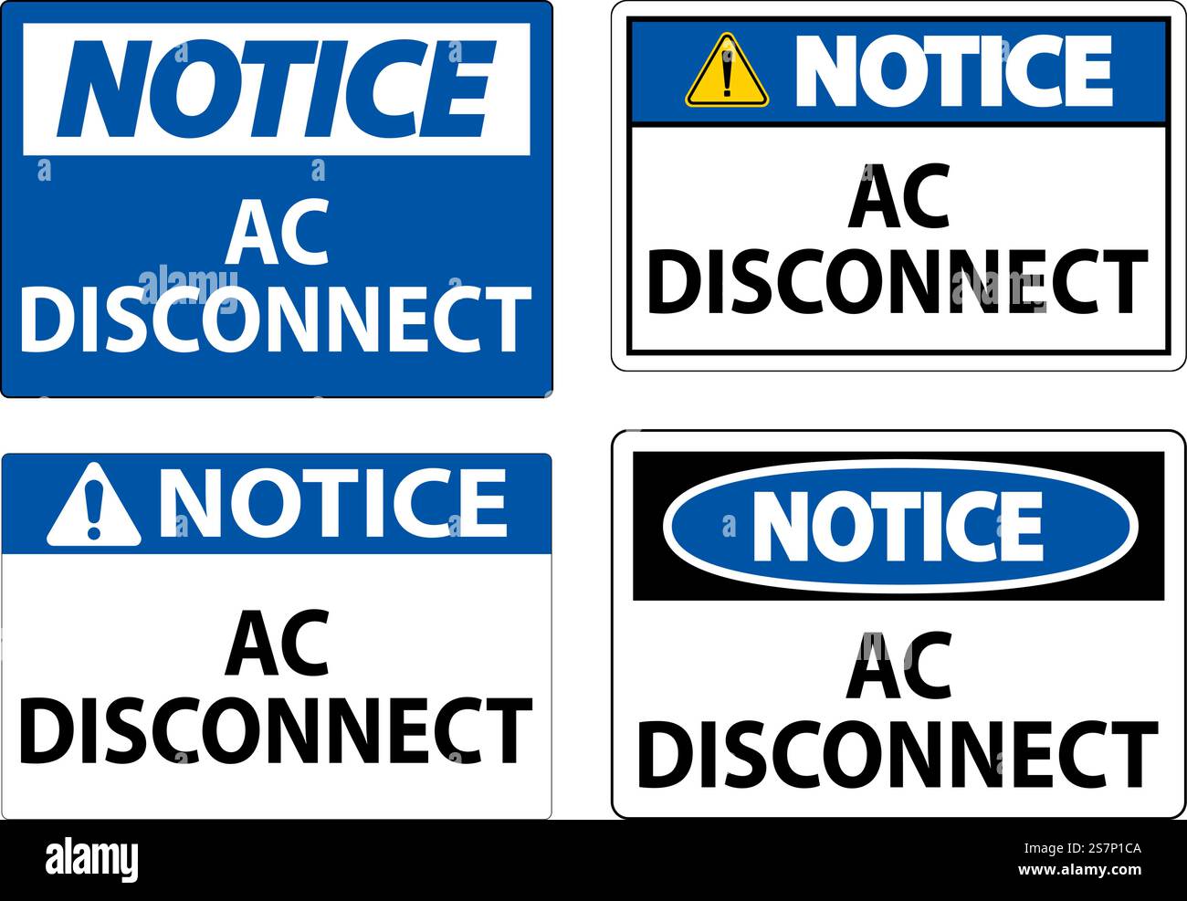 Notice Sign, AC Disconnect Sign Stock Vector Image & Art - Alamy