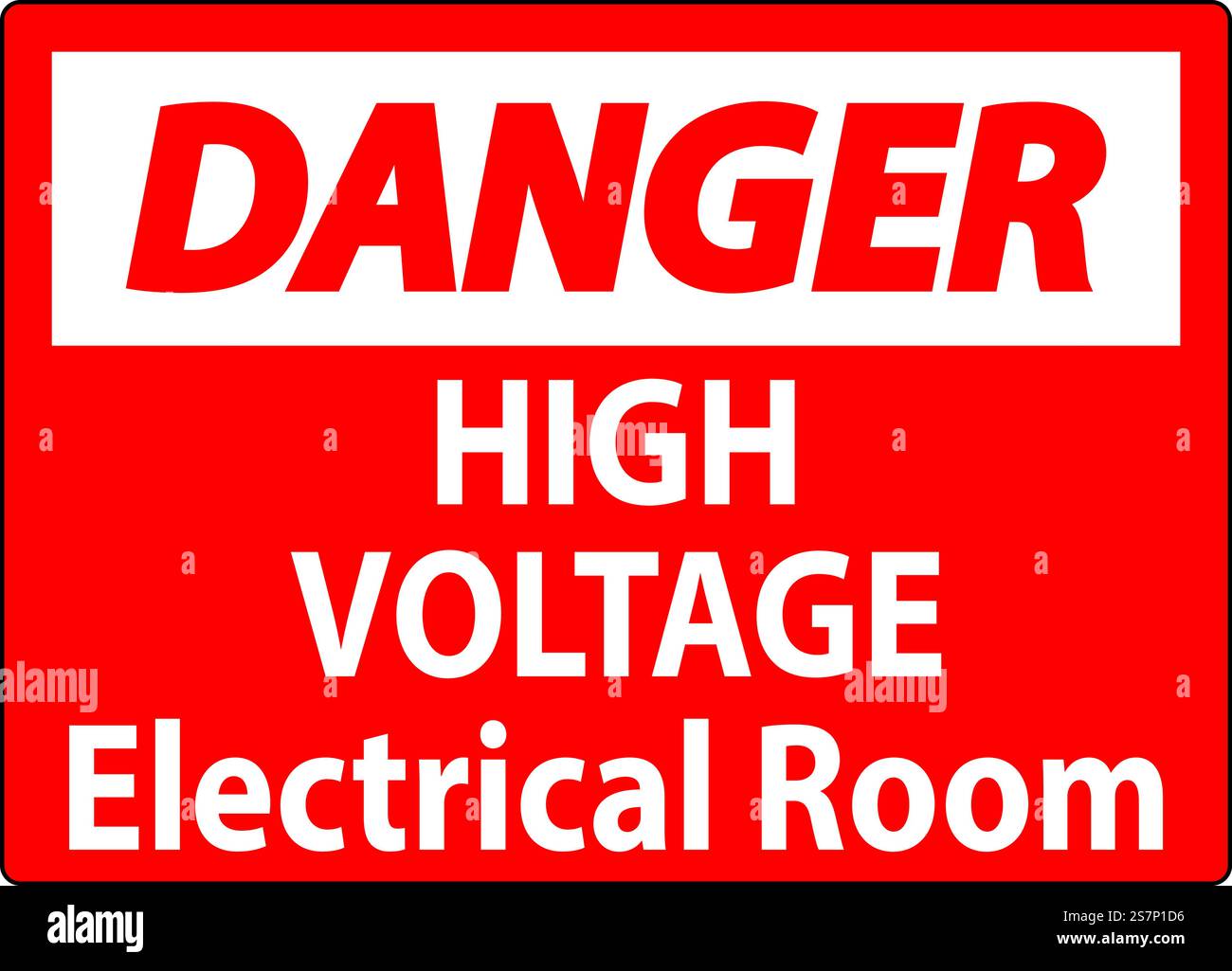 Danger Sign High Voltage - Electrical Room Stock Vector Image & Art - Alamy