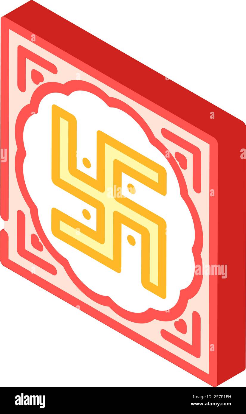 swastika hinduism isometric icon vector. swastika hinduism sign ...