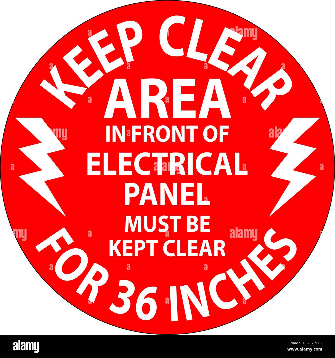 Floor Sign Keep Clear - Area In Front Of Electrical Panel Must Be Kept ...