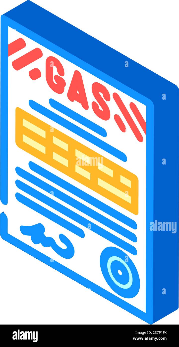 contract gas service isometric icon vector. contract gas service sign ...