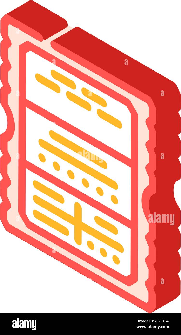 vintage concert ticket retro music isometric icon vector. vintage ...