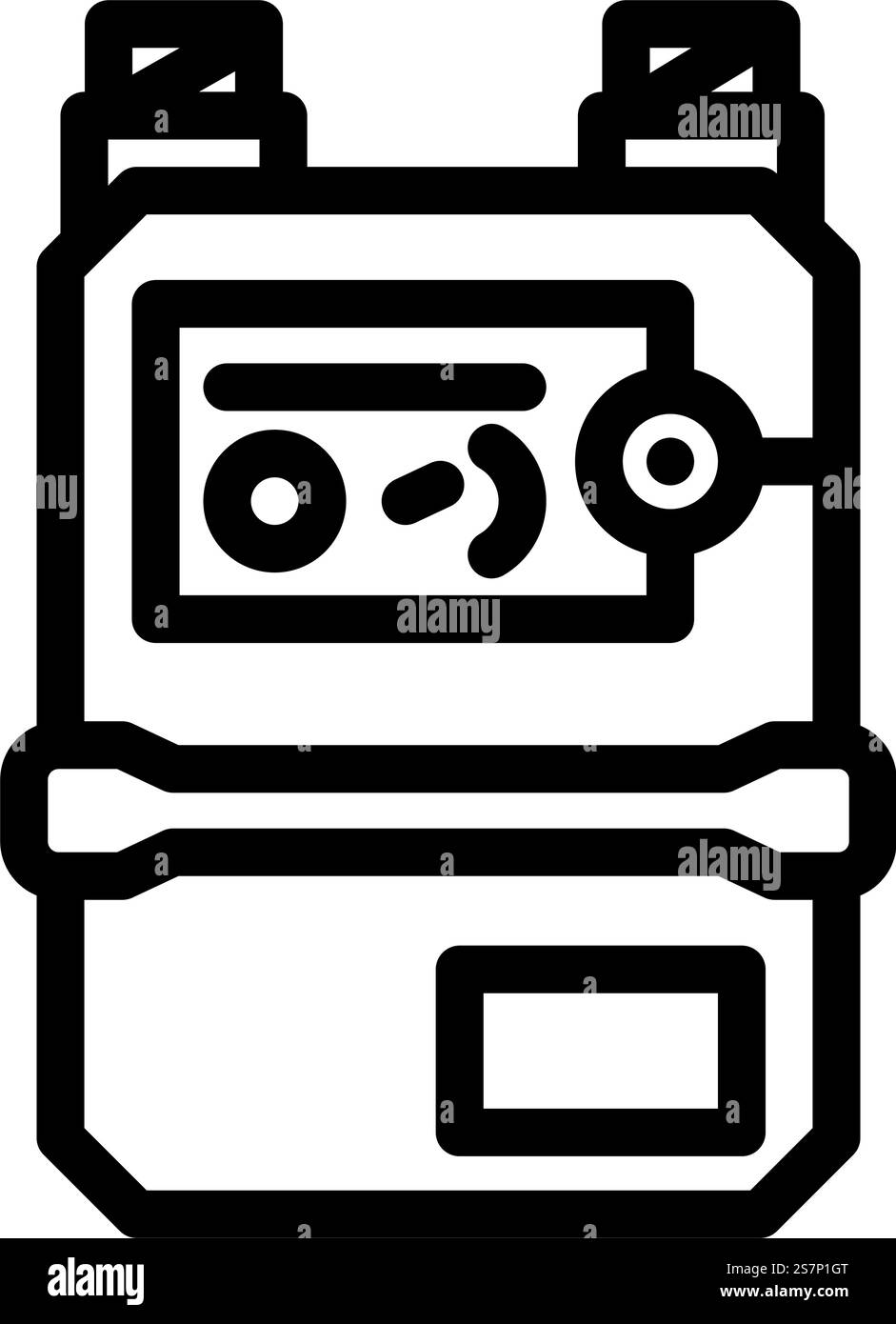 meter gas service line icon vector. meter gas service sign. isolated ...