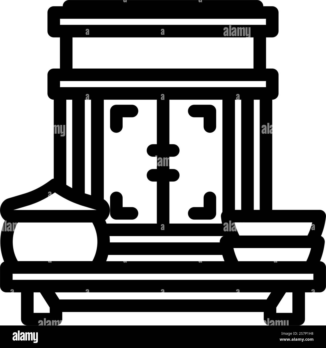kamidana household shrine shintoism line icon vector. kamidana ...