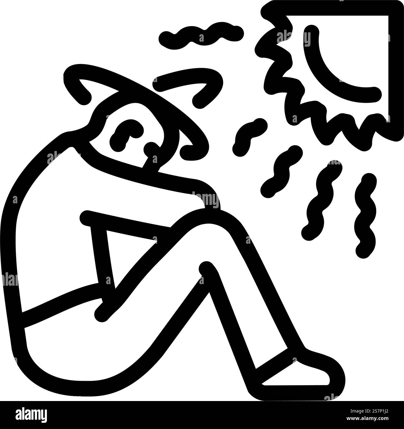 heat stroke line icon vector. heat stroke sign. isolated contour symbol ...