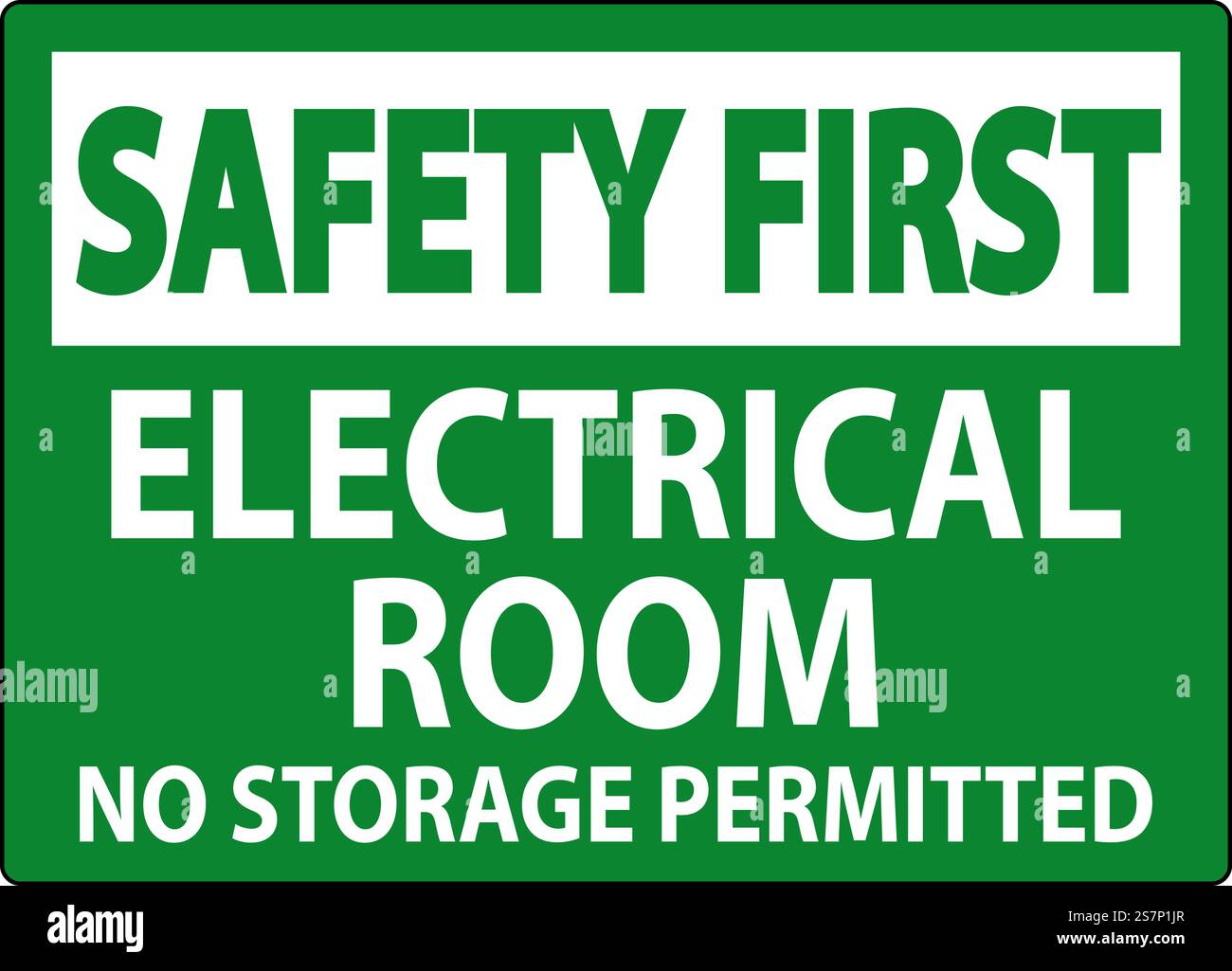 Safety First Sign Electrical Room, No Storage Permitted Stock Vector ...