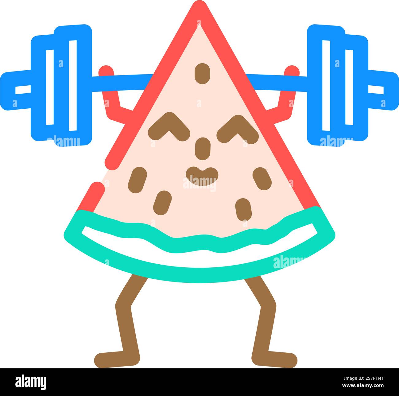 watermelon fruit fitness character color icon vector. watermelon fruit ...