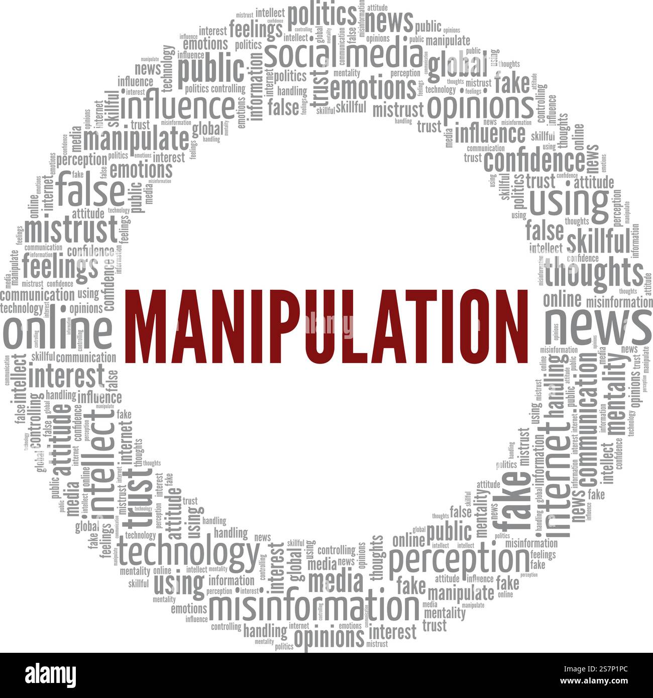 Manipulation concept vector illustration word cloud isolated on white ...