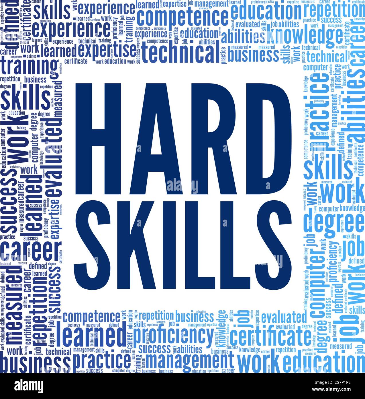 Hard Skills conceptual vector illustration word cloud isolated on white ...