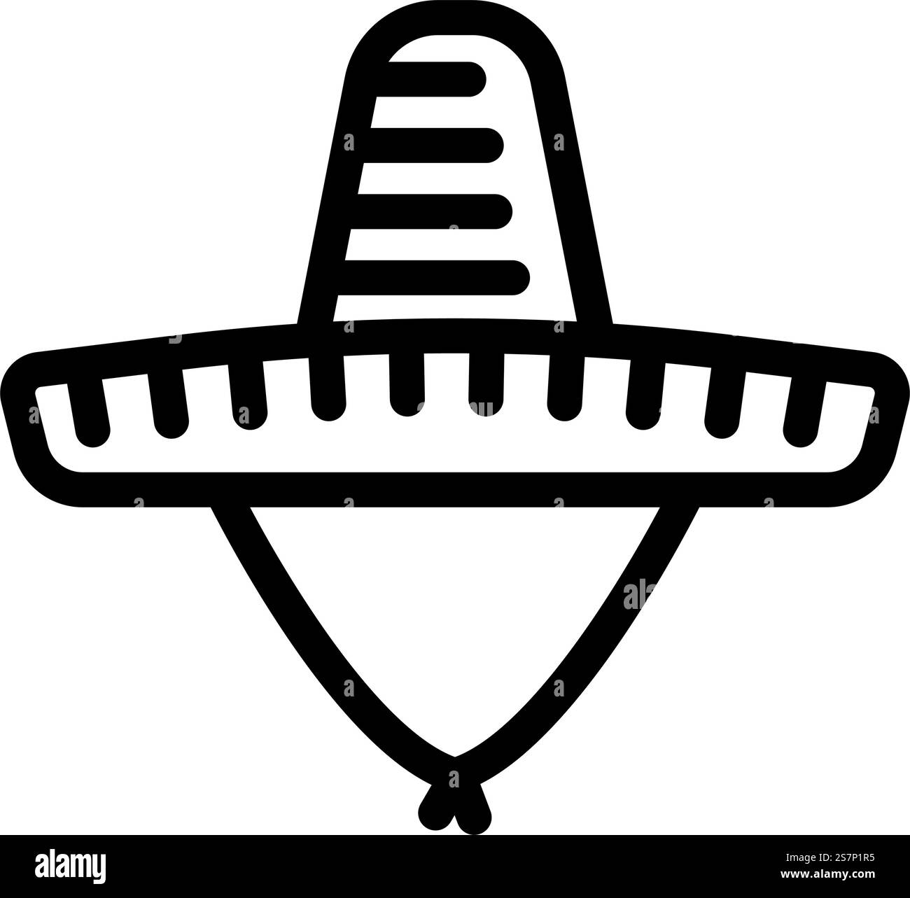 sombrero hat cap line icon vector. sombrero hat cap sign. isolated ...