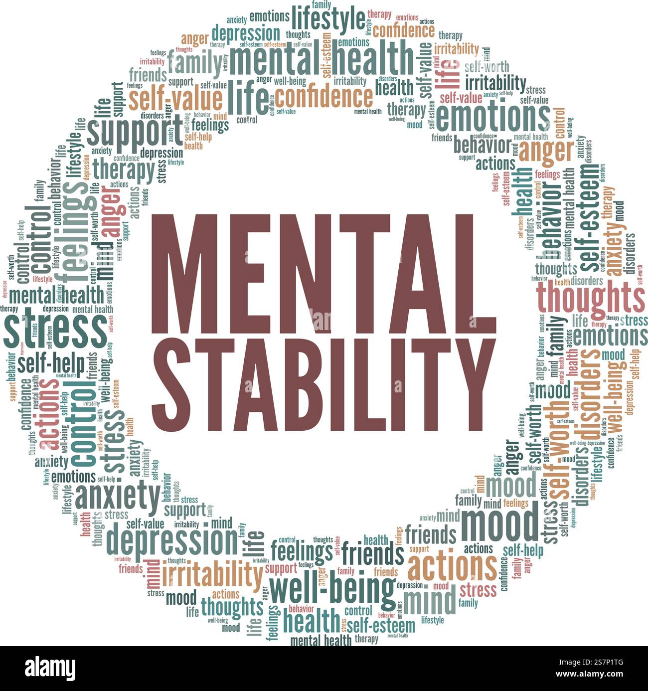 Mental Stability conceptual vector illustration word cloud isolated on ...