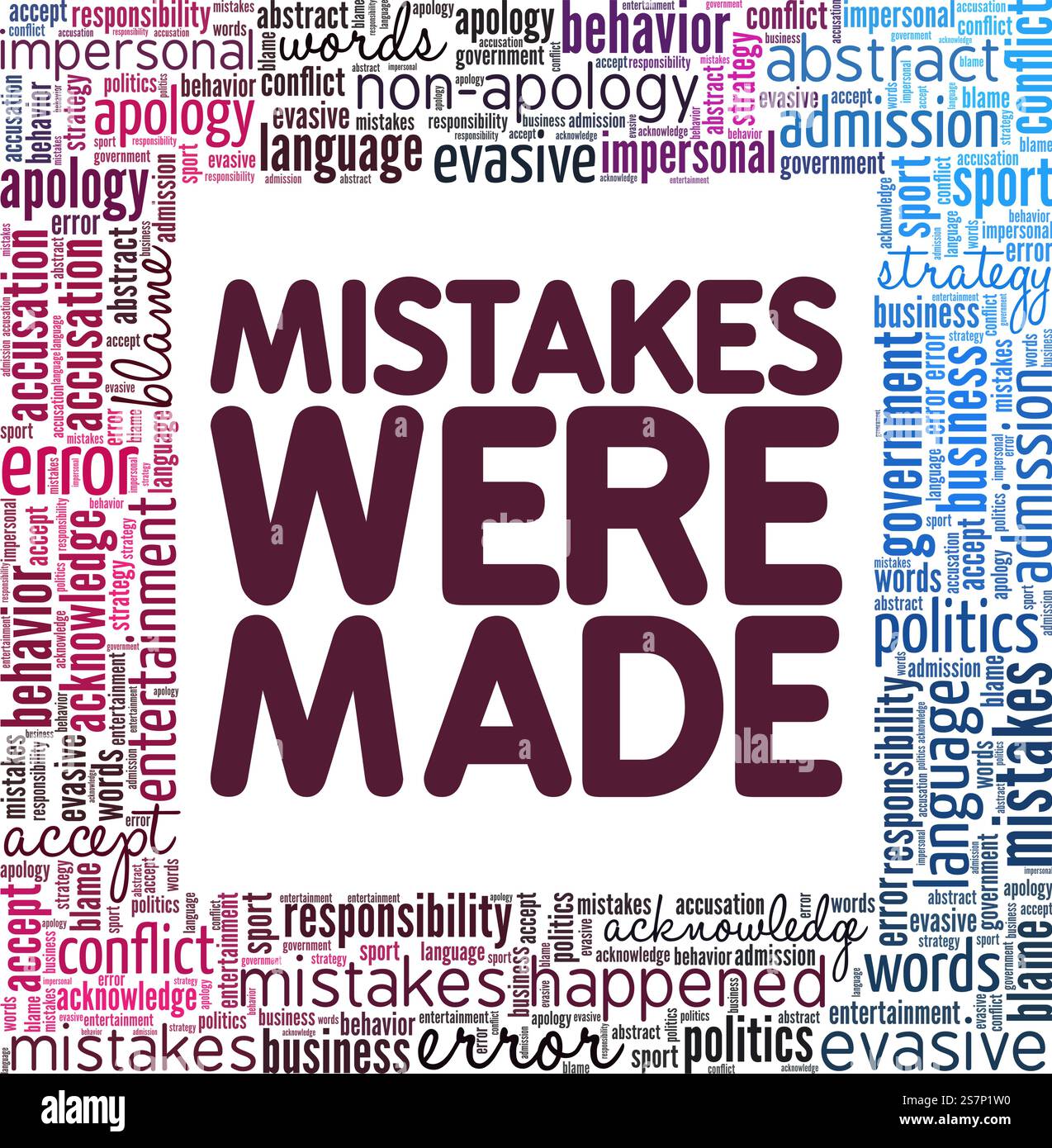 Mistakes Were Made conceptual vector illustration word cloud isolated on white background Stock ...
