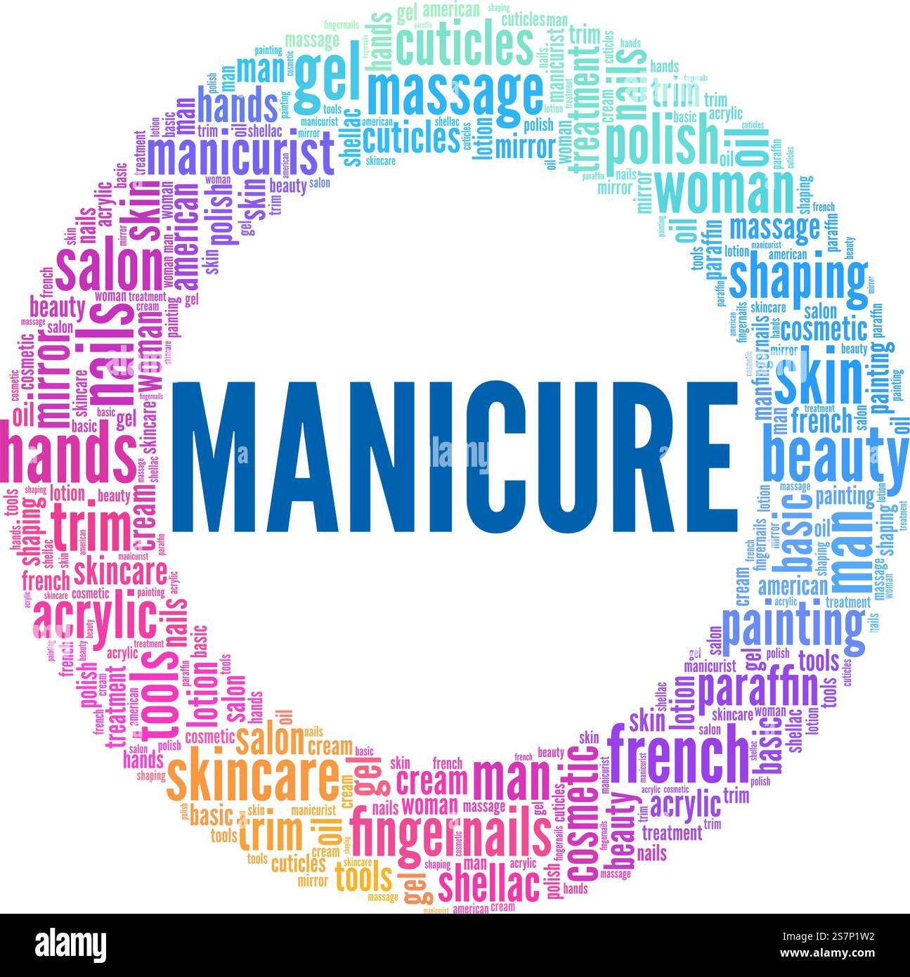 Manicure conceptual vector illustration word cloud isolated on white ...