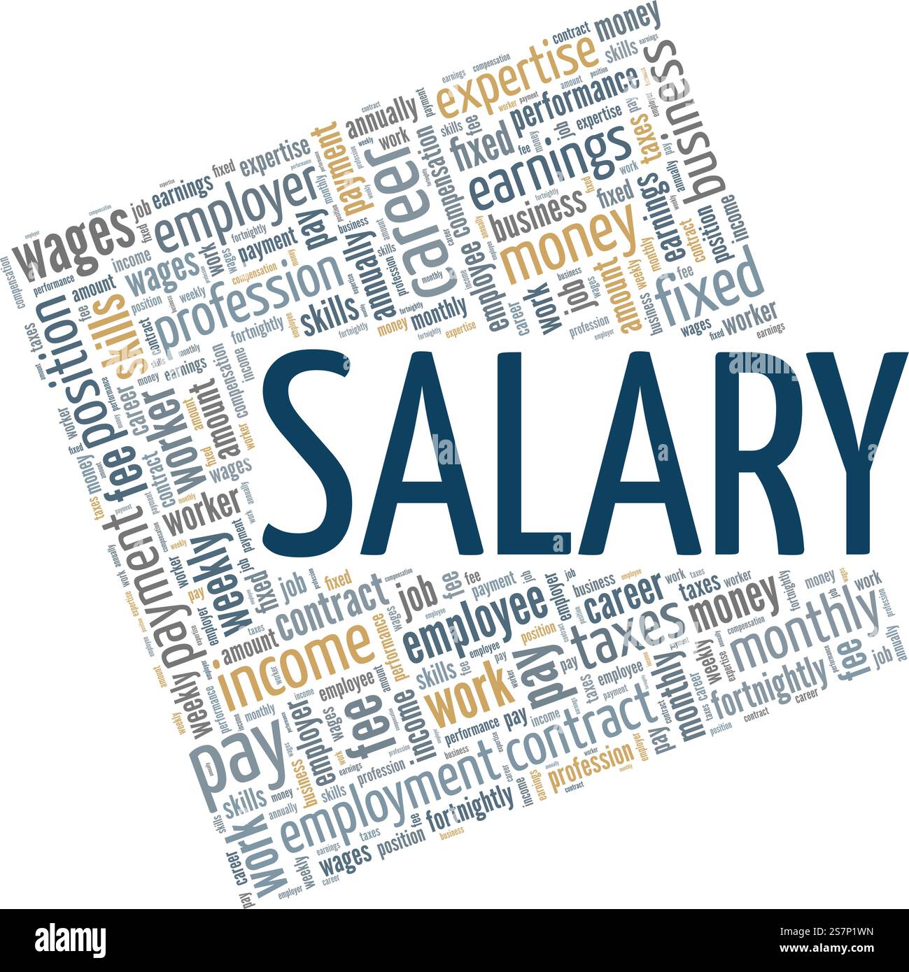 Salary word cloud conceptual design isolated on white background Stock ...