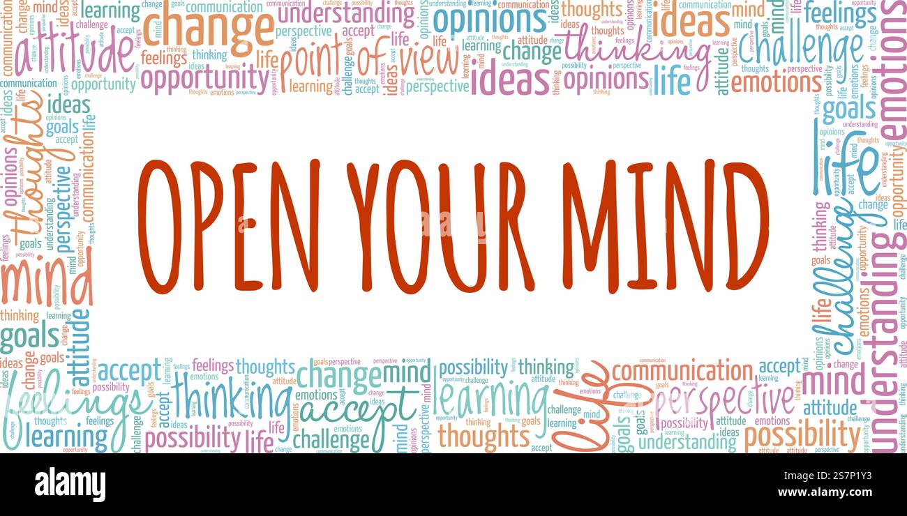 Open Your Mind conceptual vector illustration word cloud isolated on ...