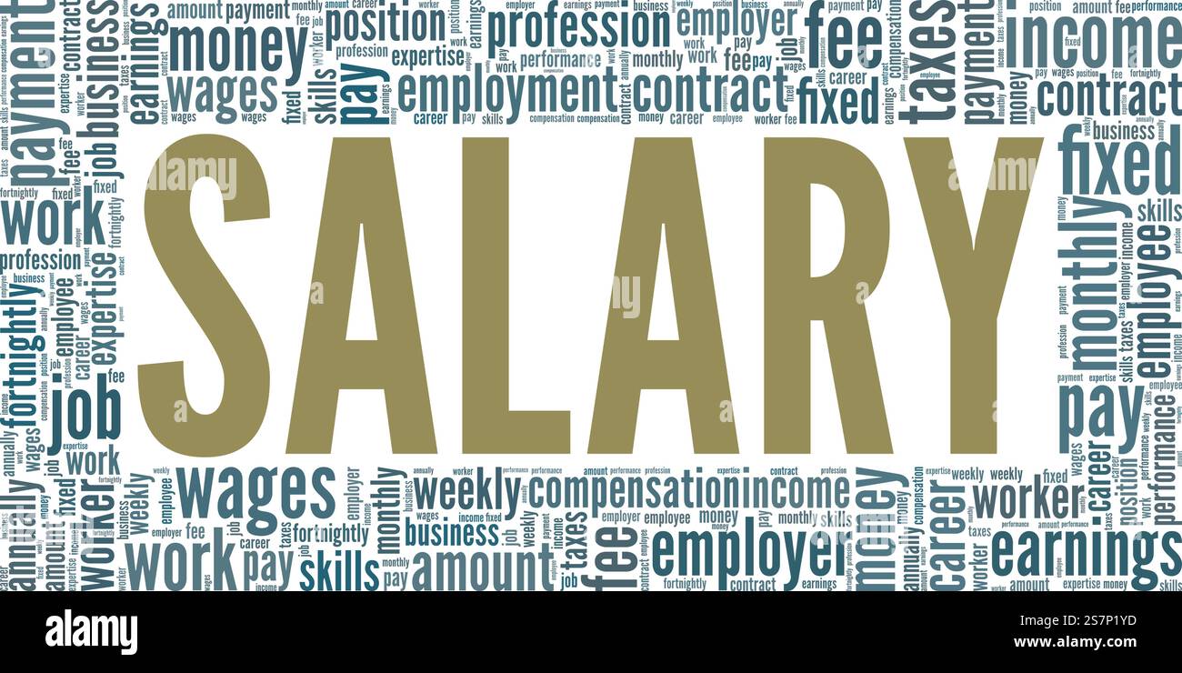 Salary word cloud conceptual design isolated on white background Stock ...