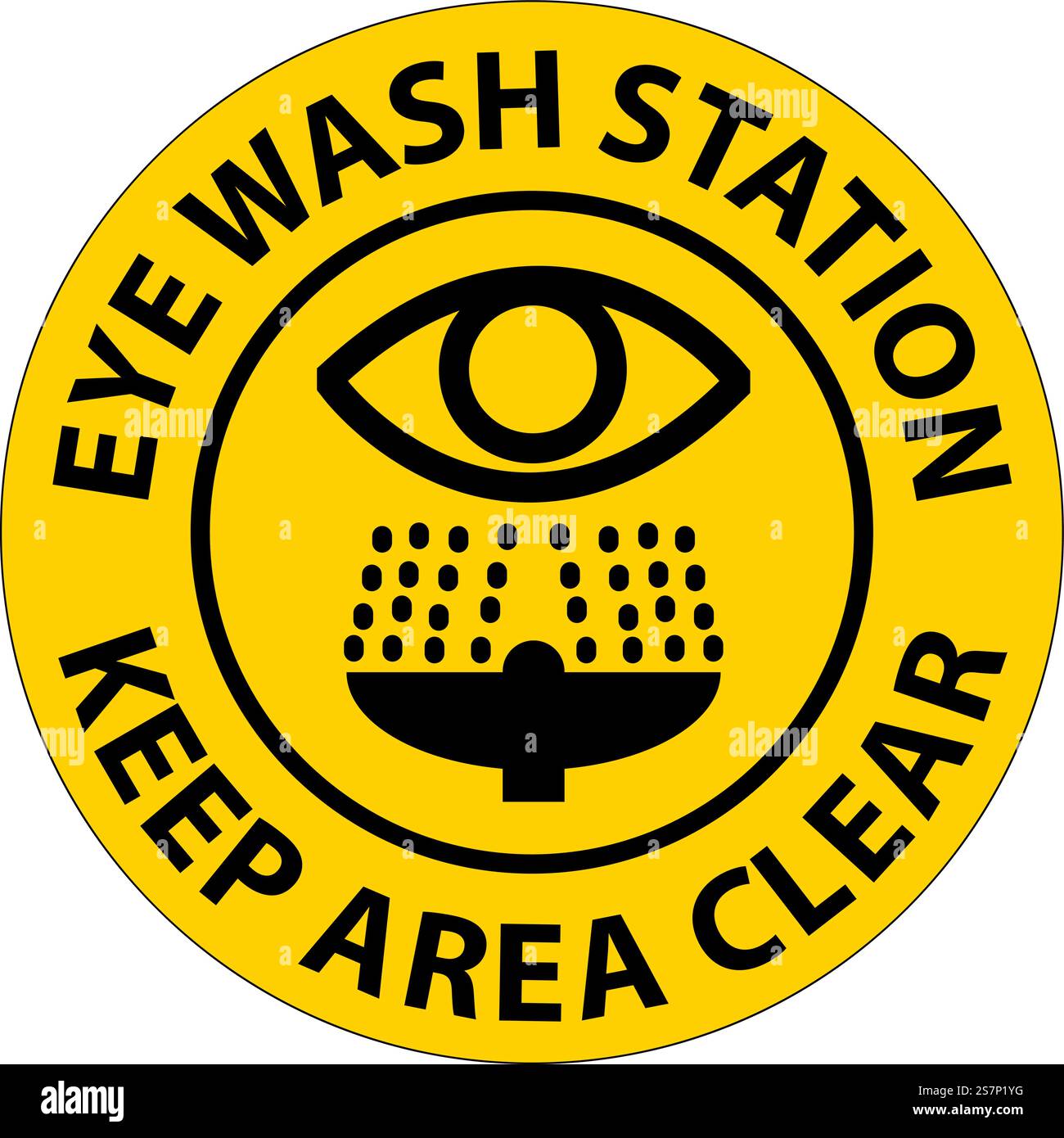 Floor Sign Eye Wash Station - Keep Area Clear Stock Vector Image & Art ...