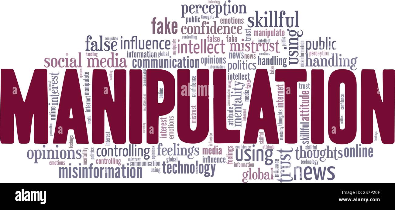 Manipulation concept vector illustration word cloud isolated on white ...
