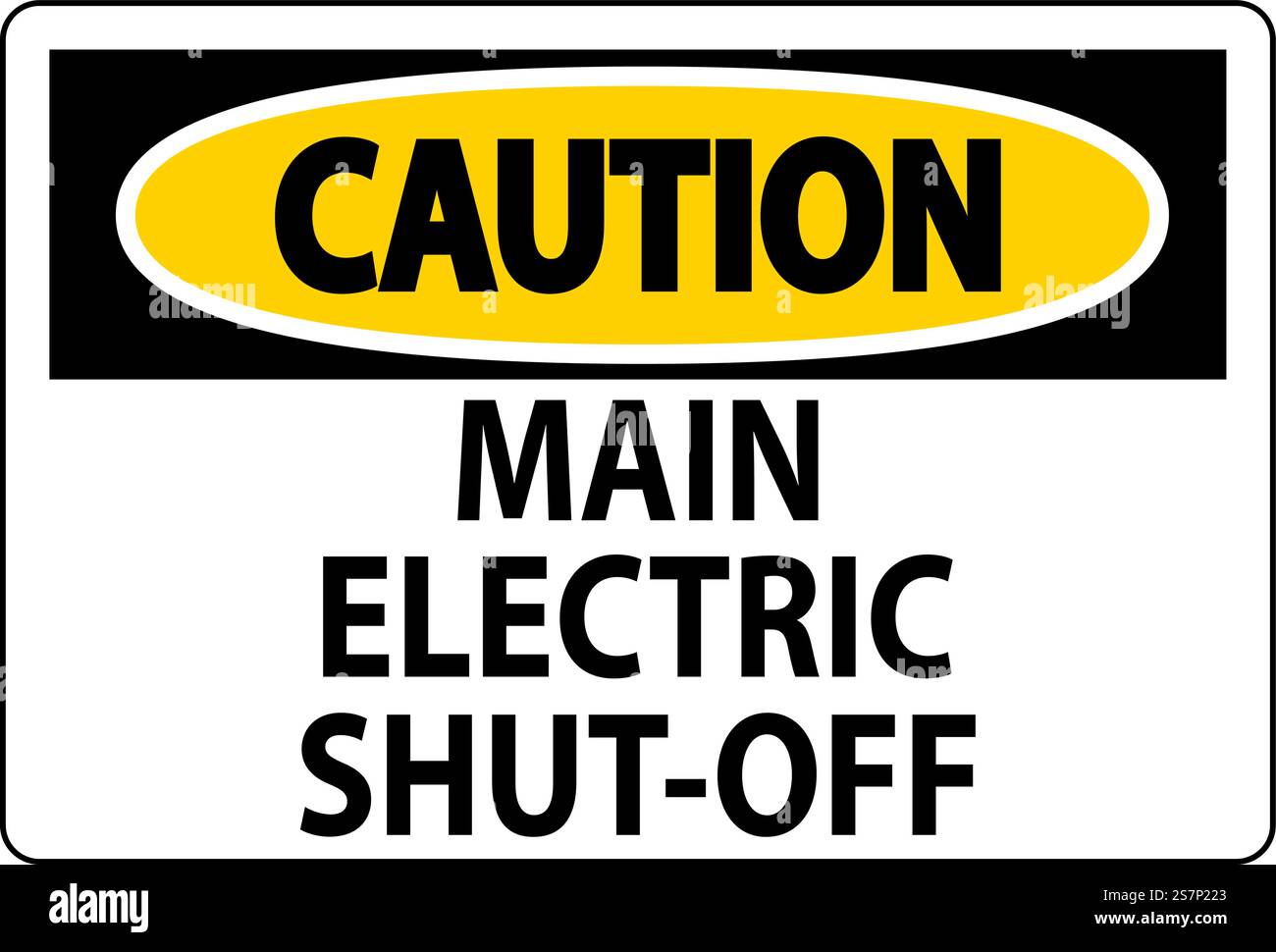 Caution Sign Main Electric Shut-Off Stock Vector Image & Art - Alamy