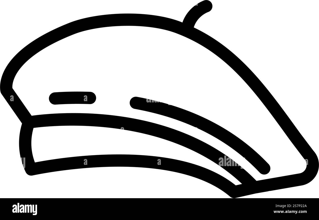 beret hat cap line icon vector. beret hat cap sign. isolated contour ...