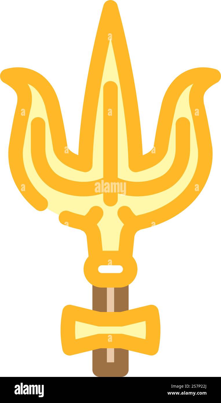 shiva trident trishul color icon vector. shiva trident trishul sign. isolated symbol ...