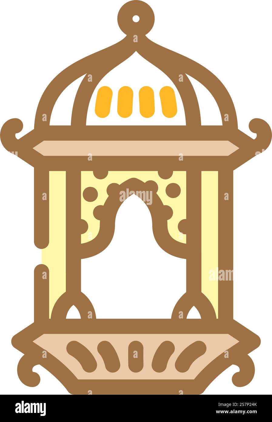 islamic lantern fanous color icon vector. islamic lantern fanous sign ...