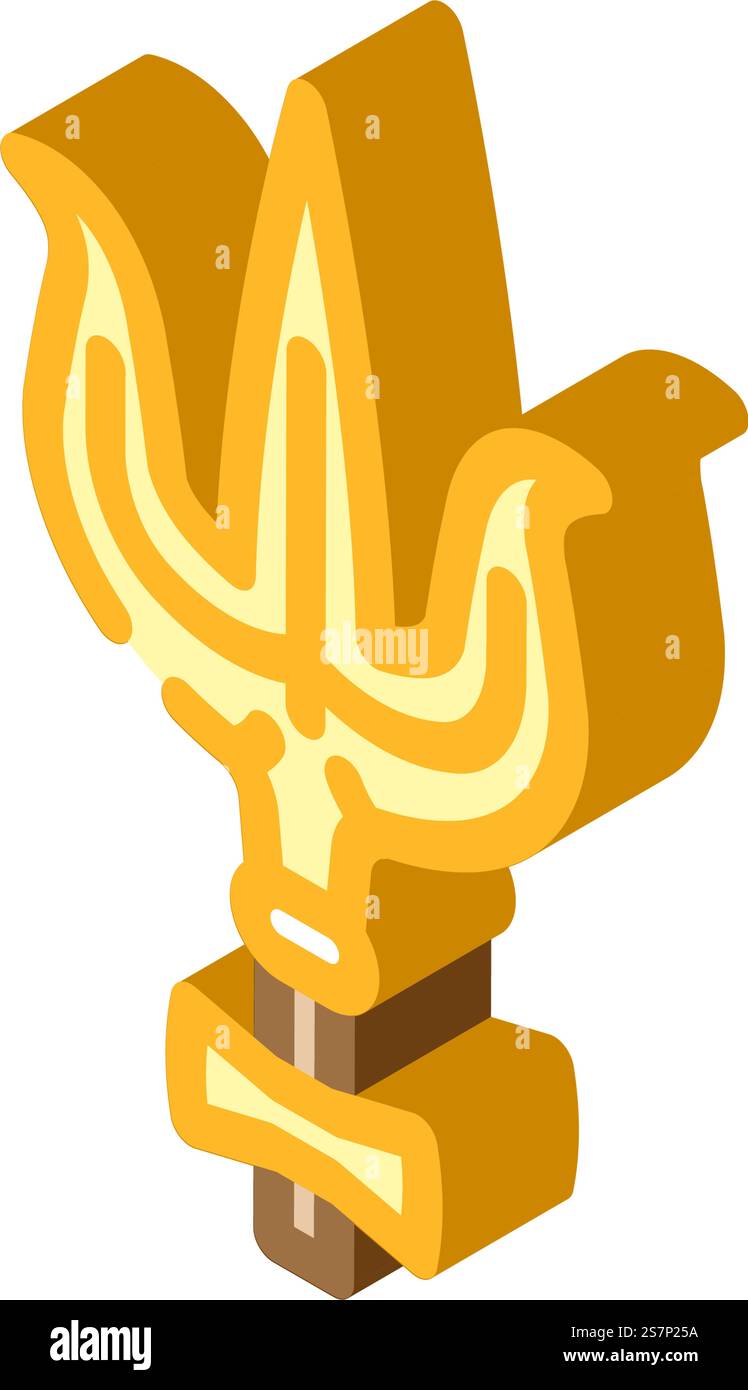 shiva trident trishul isometric icon vector. shiva trident trishul sign ...