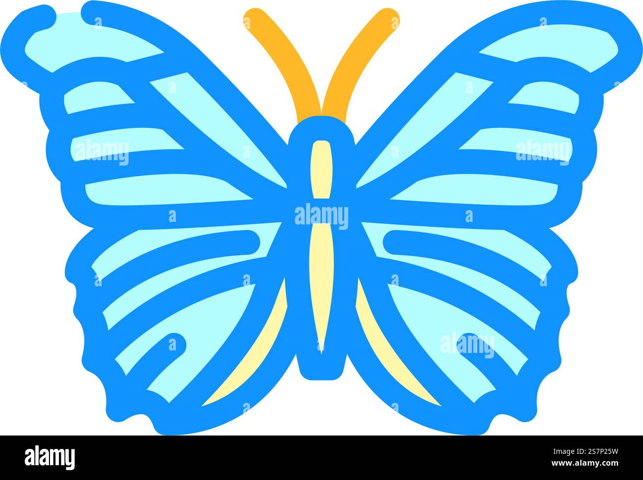 giant blue morpho spring color icon vector. giant blue morpho spring ...