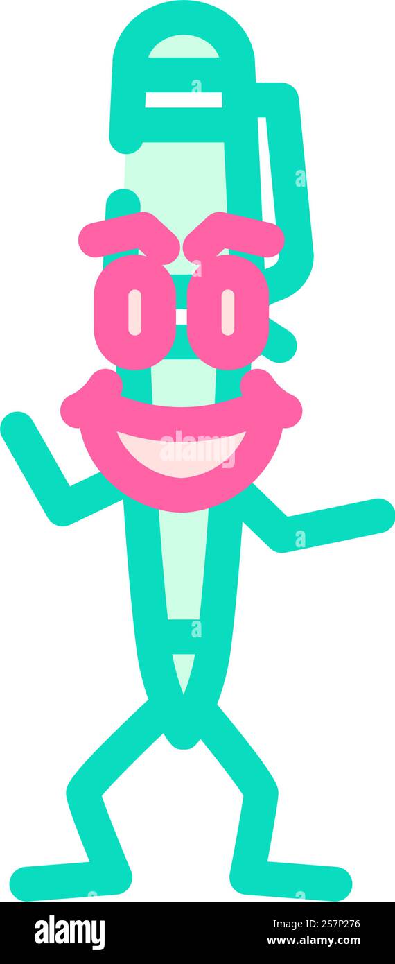 cute pen character color icon vector. cute pen character sign. isolated ...