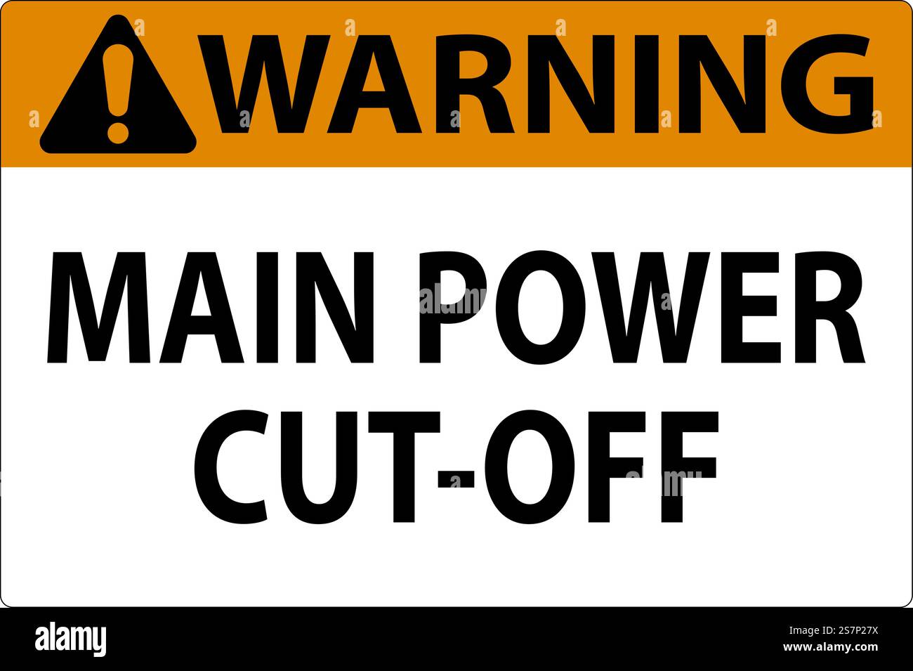 Warning Sign Main Power Cut-Off Stock Vector Image & Art - Alamy