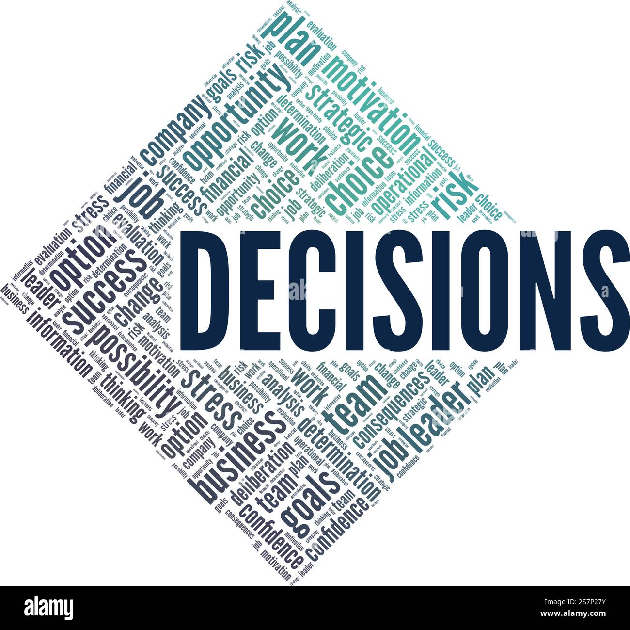 Decisions conceptual vector illustration word cloud isolated on white ...