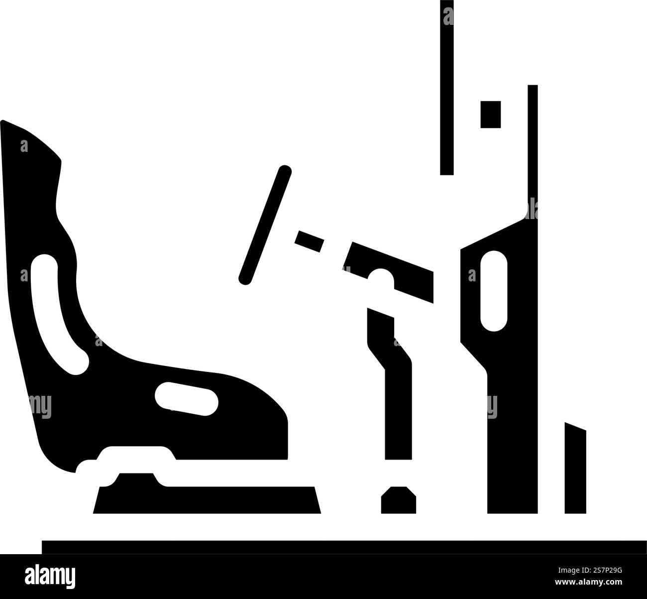 racing simulator vehicle glyph icon vector. racing simulator vehicle ...