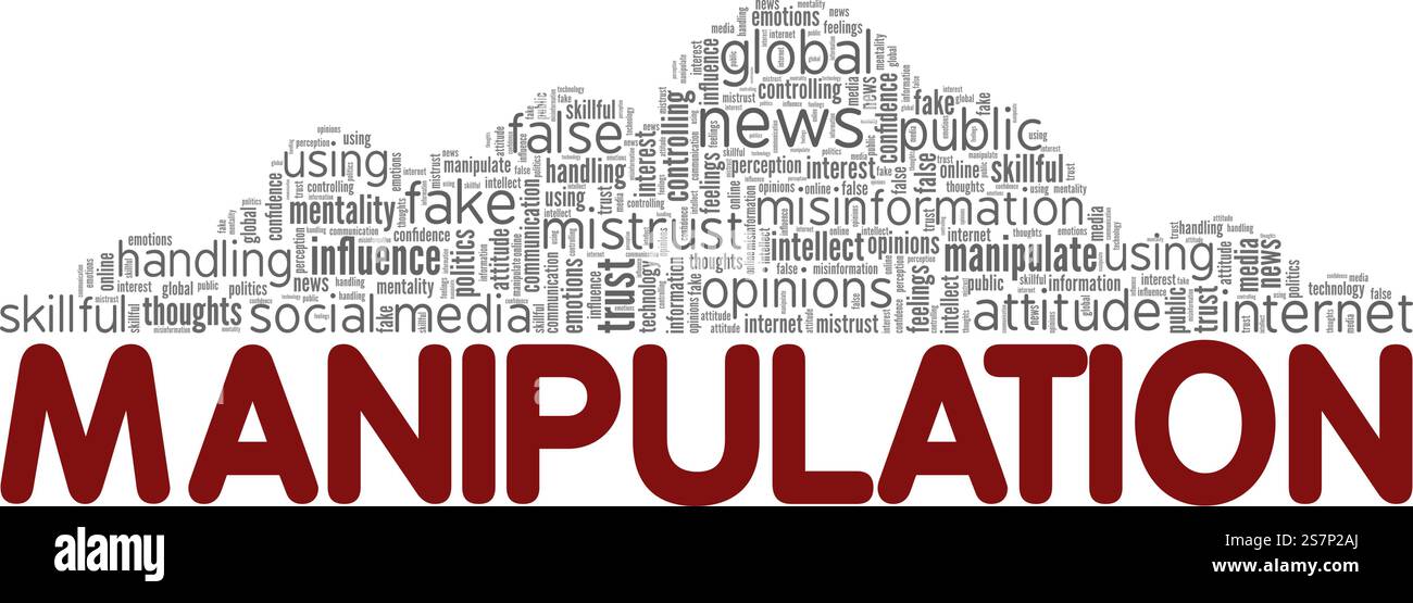 Manipulation concept vector illustration word cloud isolated on white ...