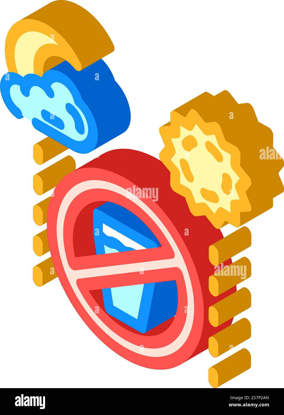fasting sun moon isometric icon vector. fasting sun moon sign. isolated ...