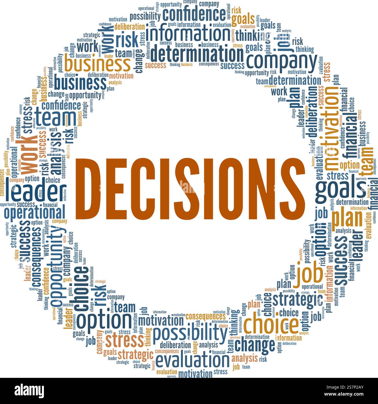 Decisions conceptual vector illustration word cloud isolated on white ...