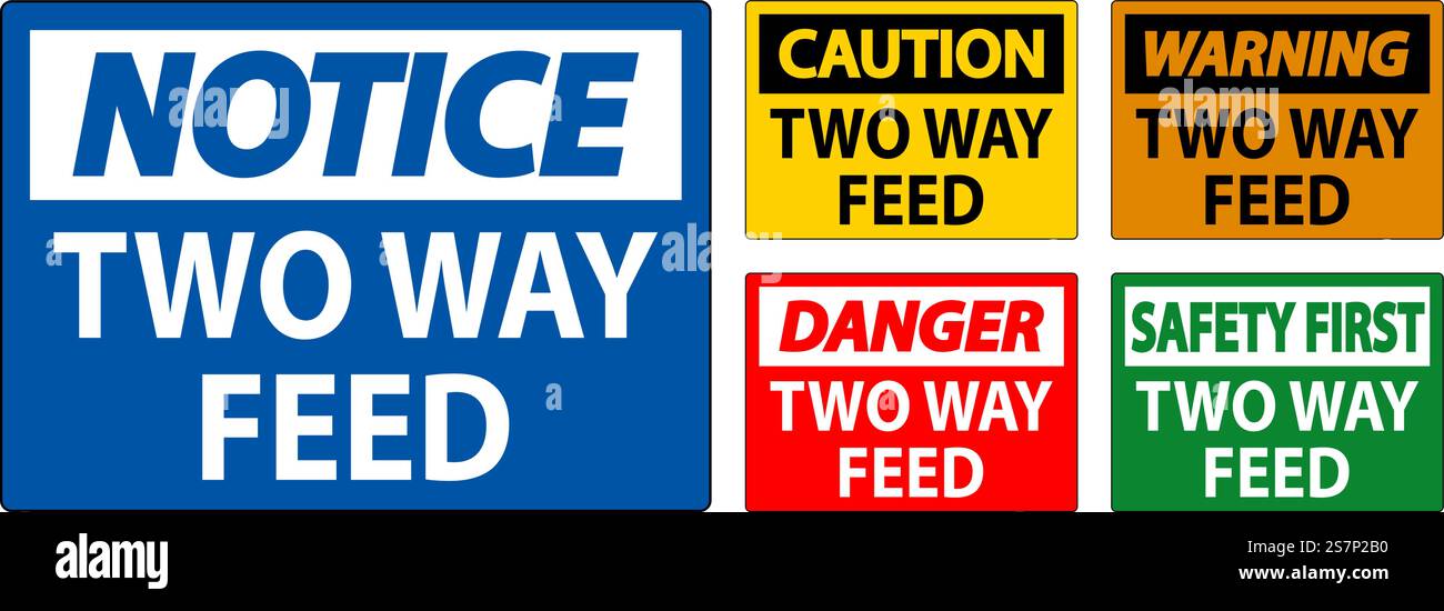 Danger Sign Two Way Feed Stock Vector Image & Art - Alamy