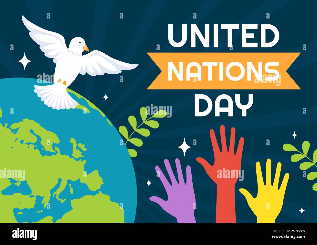 United Nations Day Celebration Vector Illustration on 24 October with ...