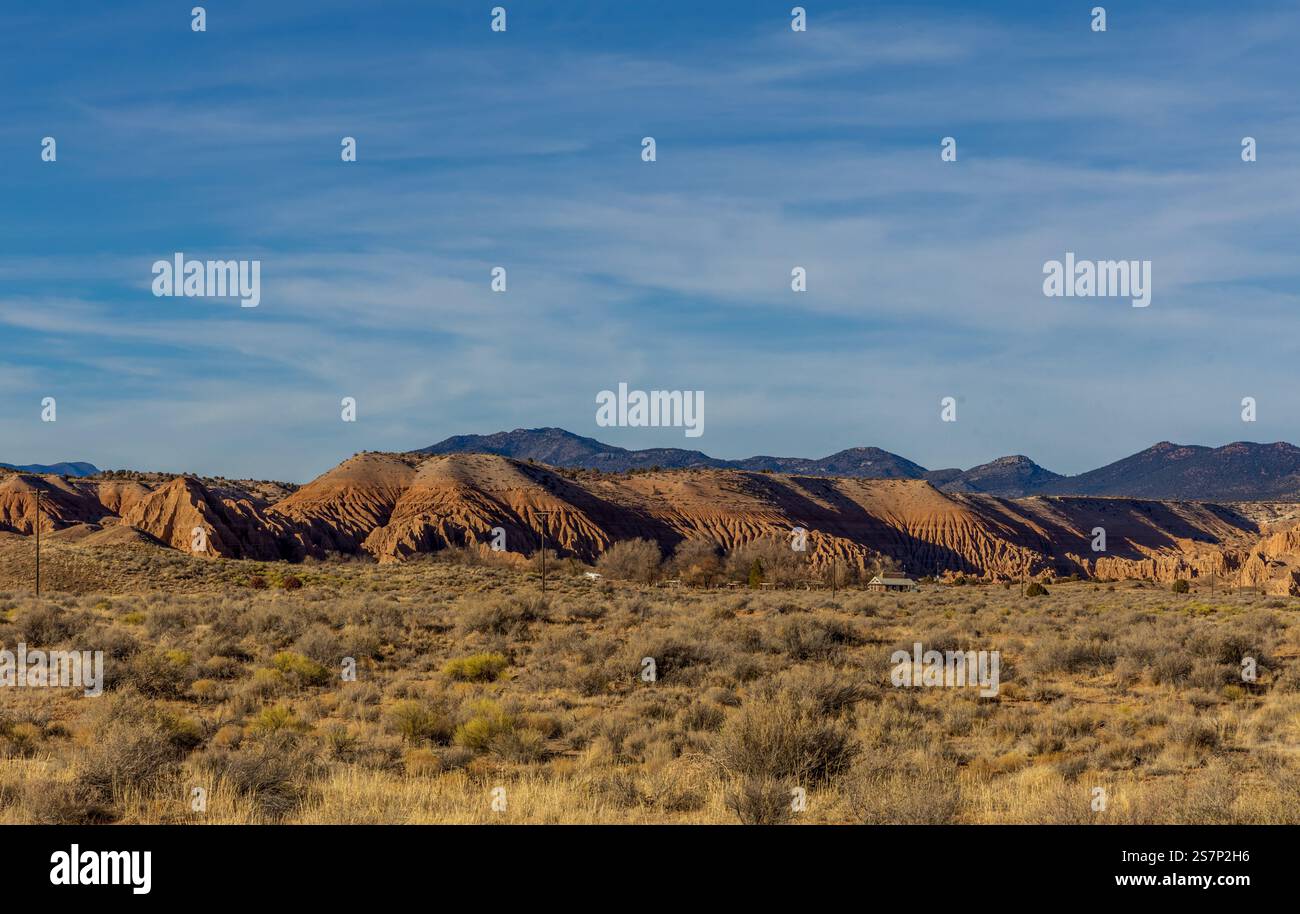Spectacular view of the volcanic clay formations at Cathedral Gorge ...