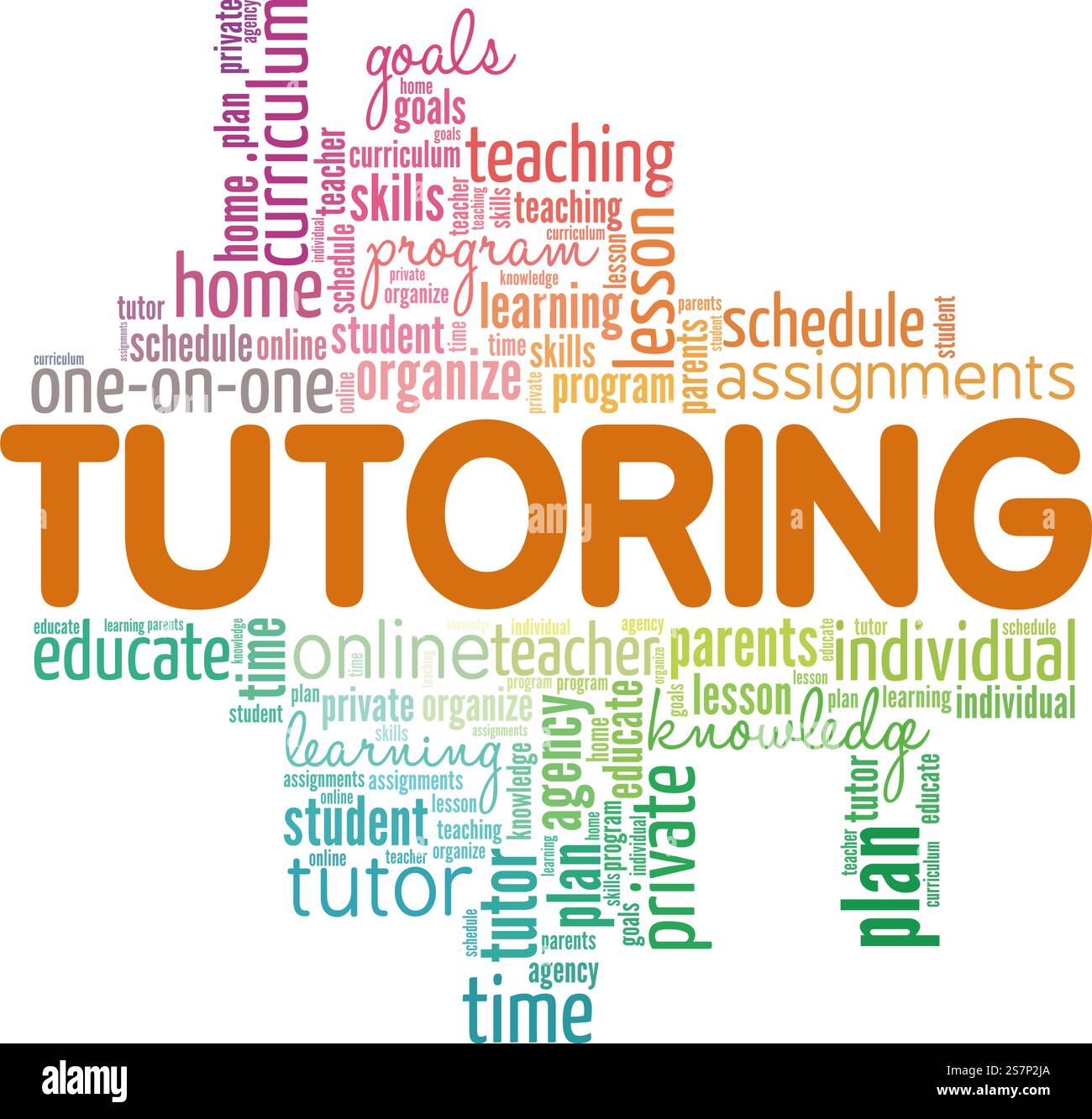 Tutoring conceptual vector illustration word cloud isolated on white ...