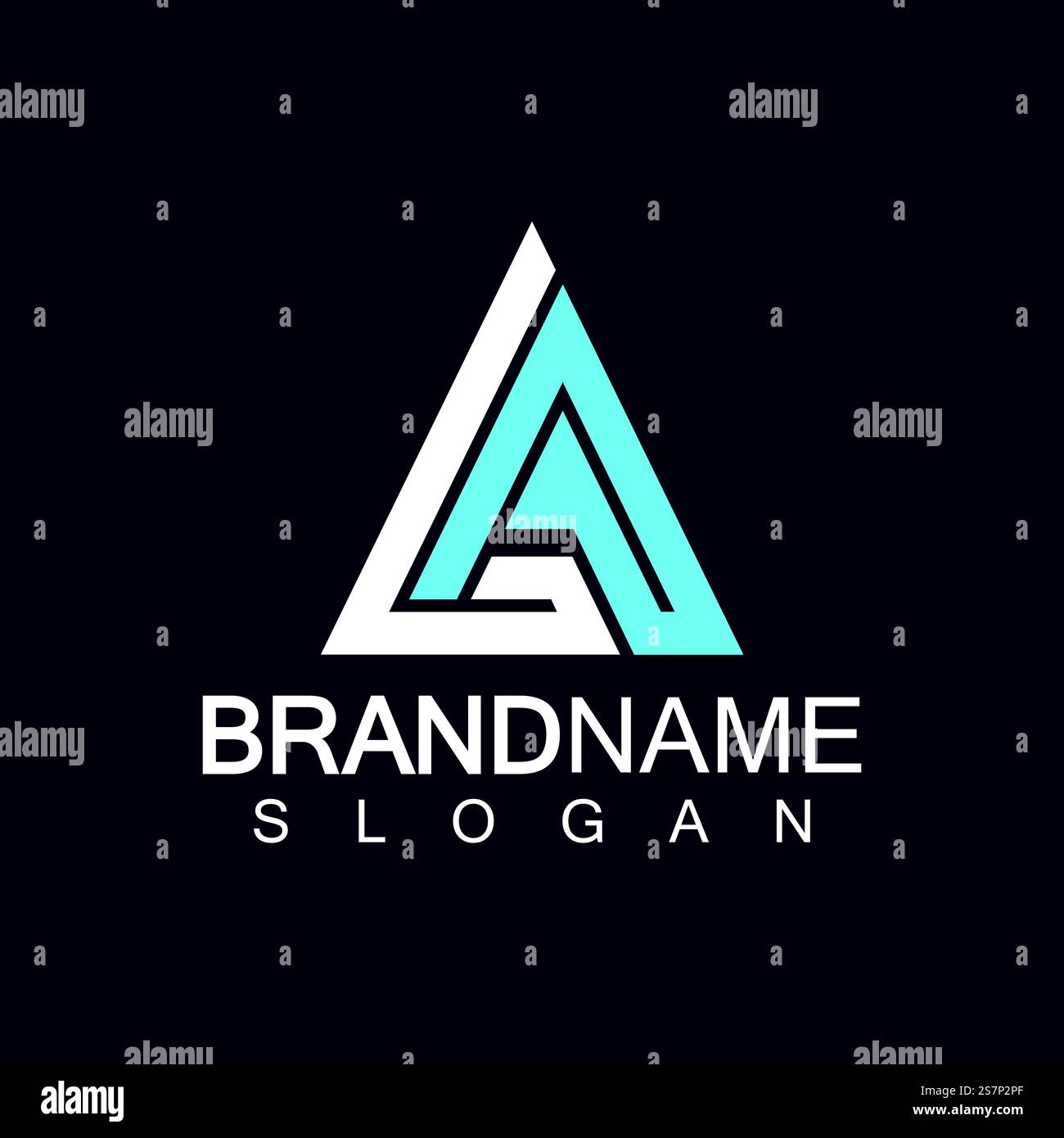 Creative letter LA triangle shape monogram logo Stock Vector Image ...