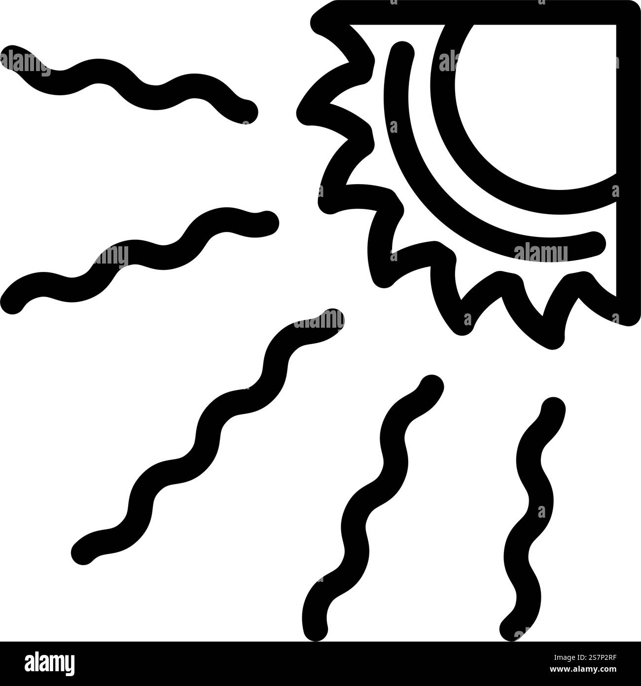 heat wave line icon vector. heat wave sign. isolated contour symbol ...