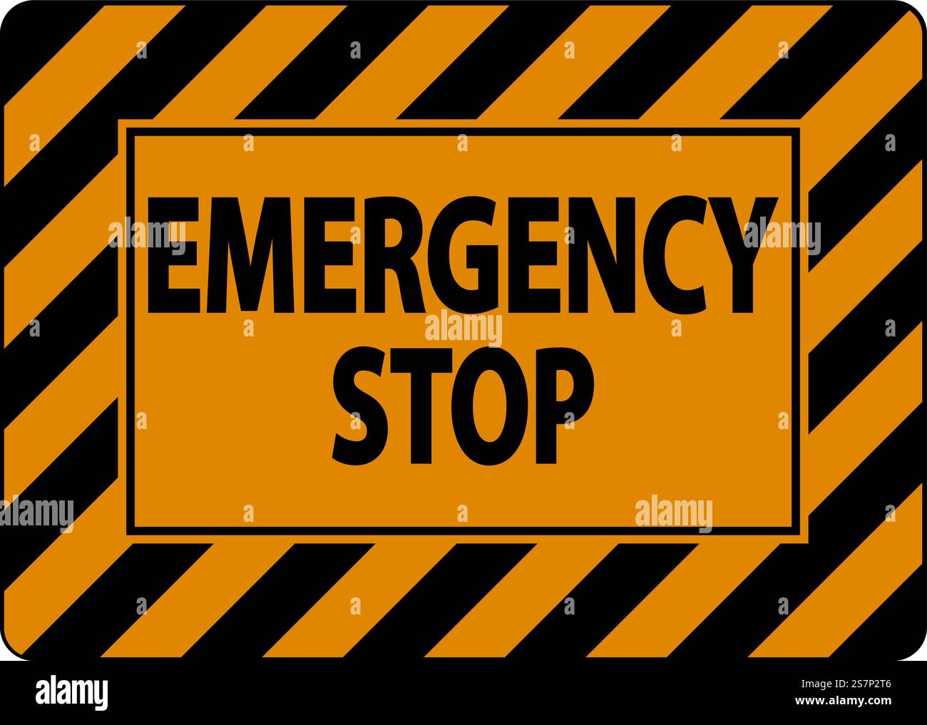 Electrical Equipment Warning Sign Emergency Stop Stock Vector Image ...