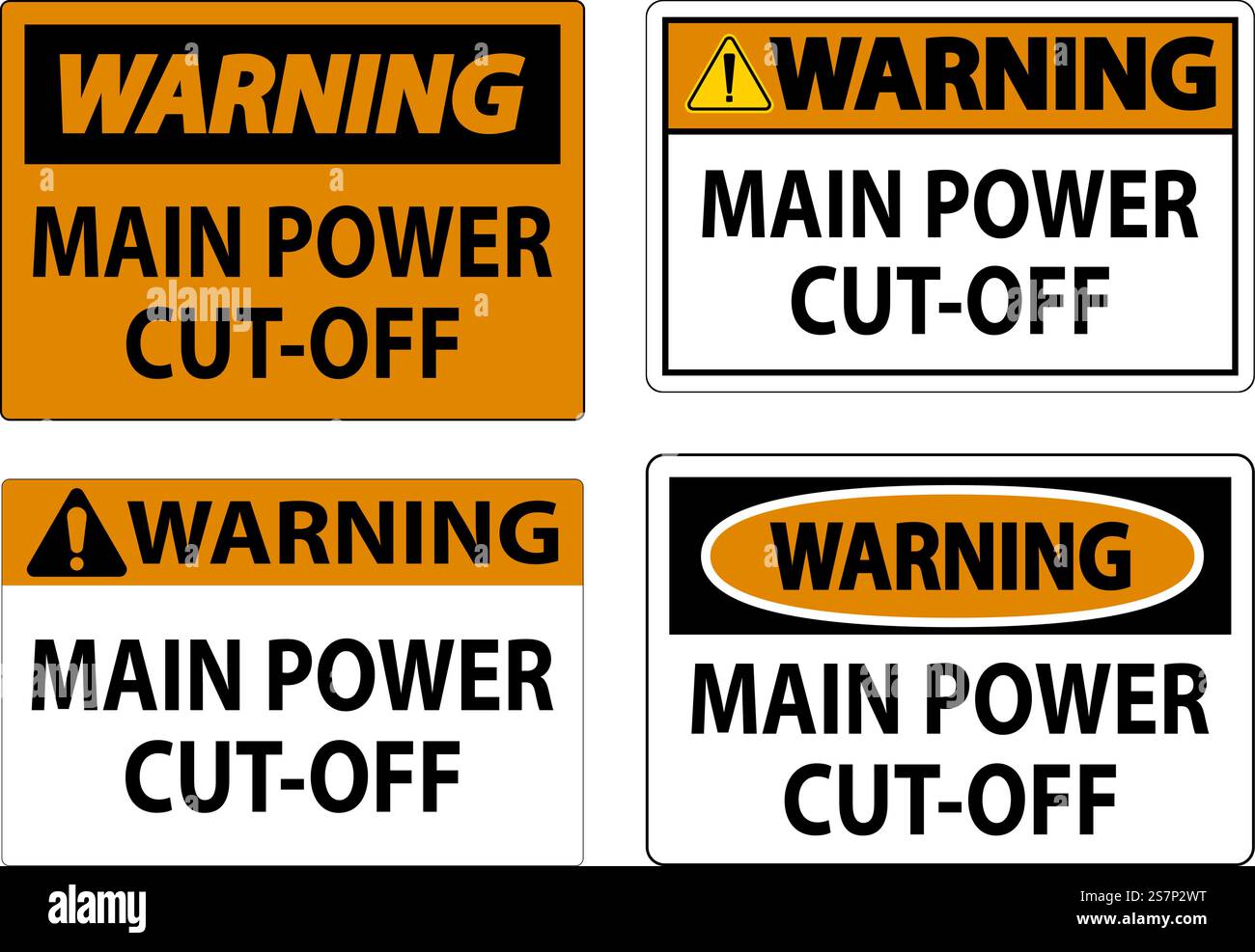 Warning Sign Main Power Cut-Off Stock Vector Image & Art - Alamy