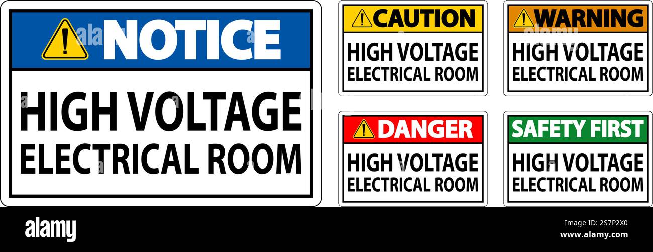 Danger Sign High Voltage - Electrical Room Stock Vector Image & Art - Alamy