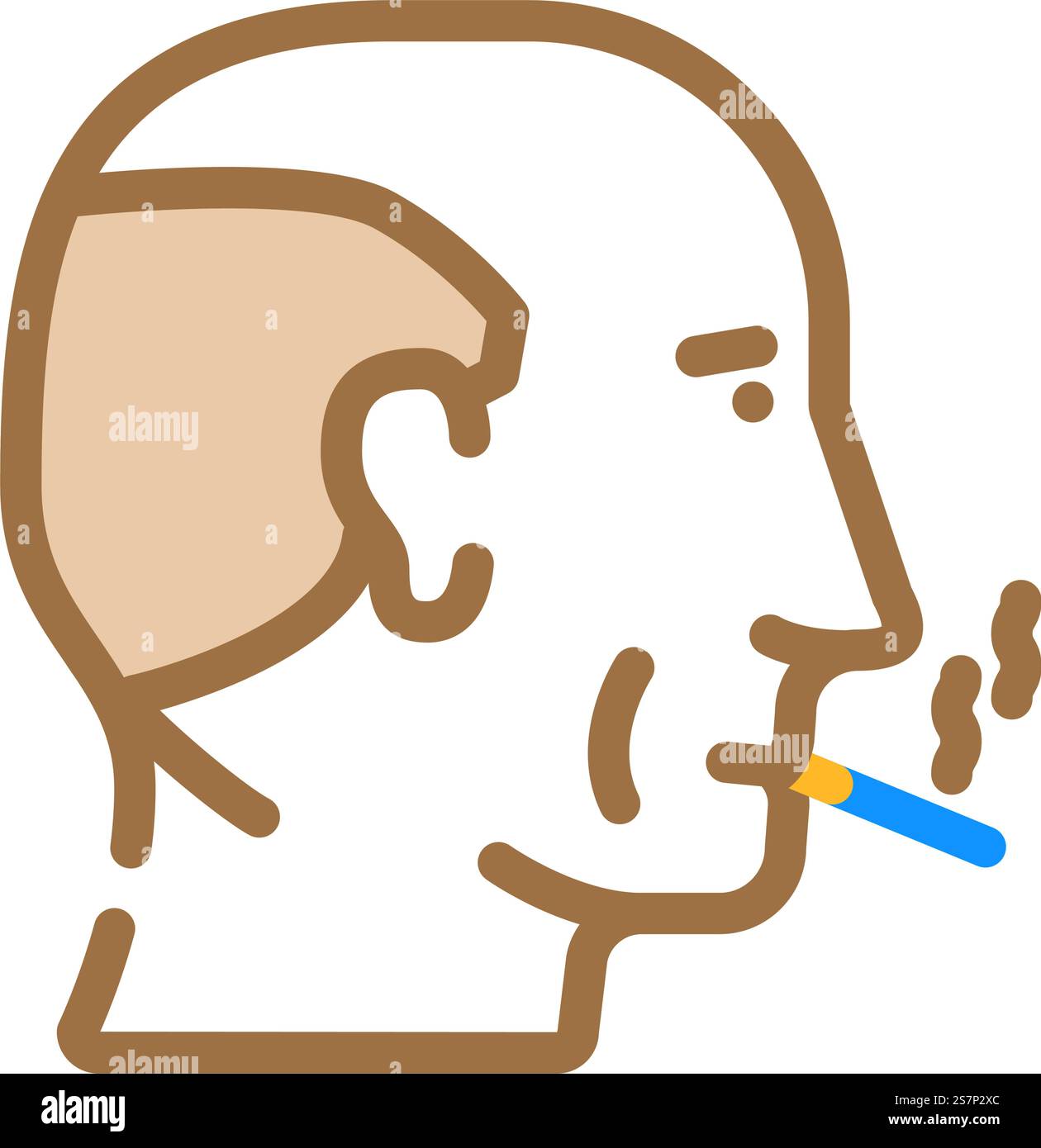 male smoking cigarette color icon vector. male smoking cigarette sign ...
