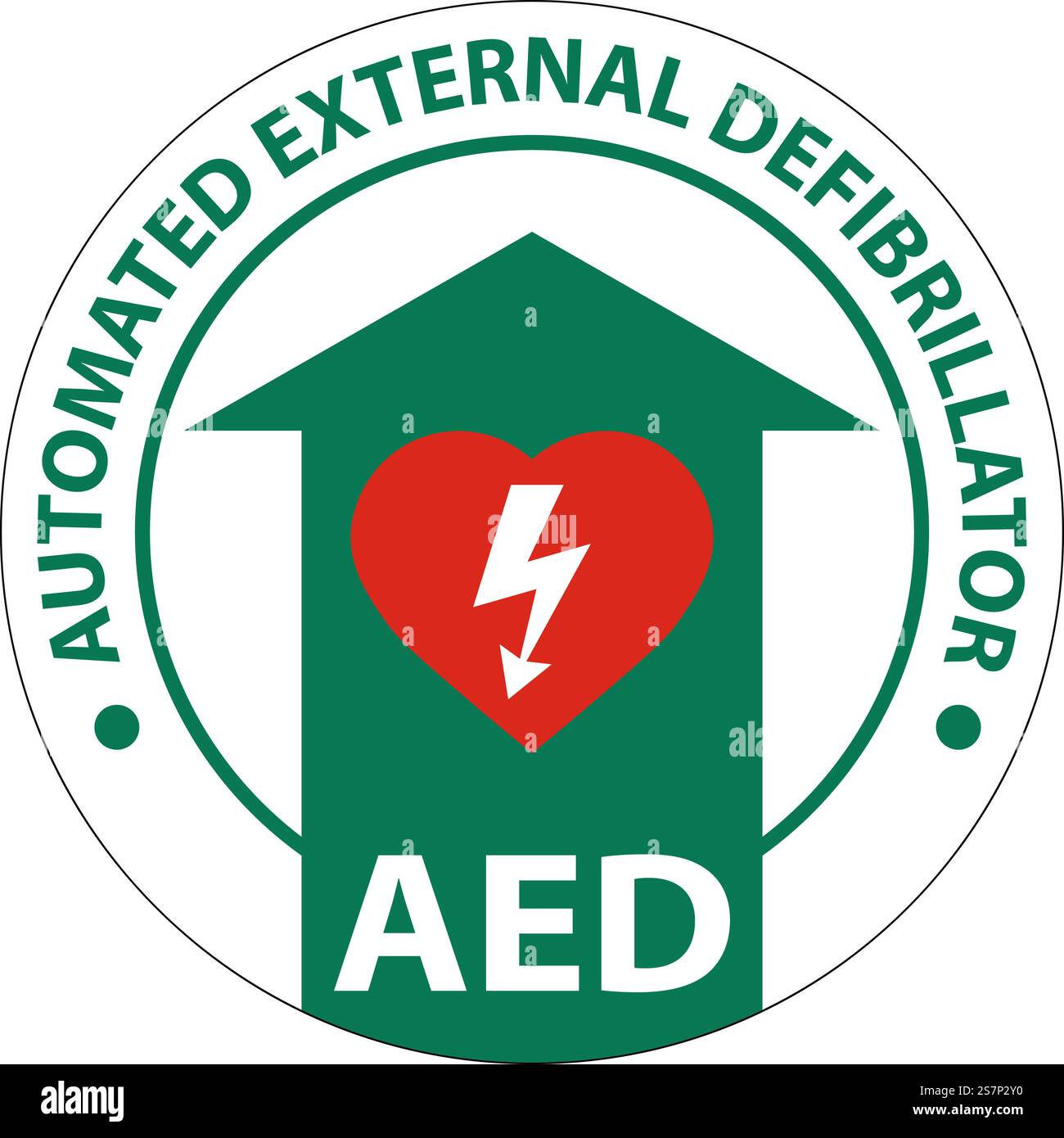 Floor Sign AED with Defib Heart, Red Border Floor Sign Stock Vector ...